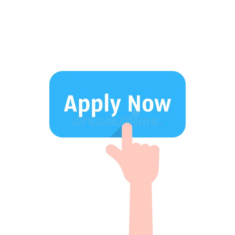 Forefinger Press on Apply Now Button Stock Vector - Illustration of ...