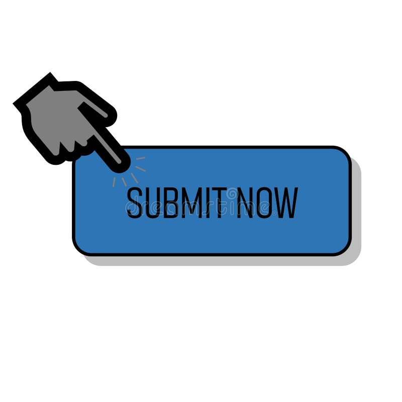 Forefinger Press on Red Online Order Button. Stock Illustration ...