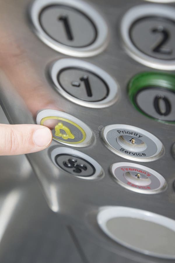Forefinger Pressing the Alarm Button in the Elevator Stock Image ...