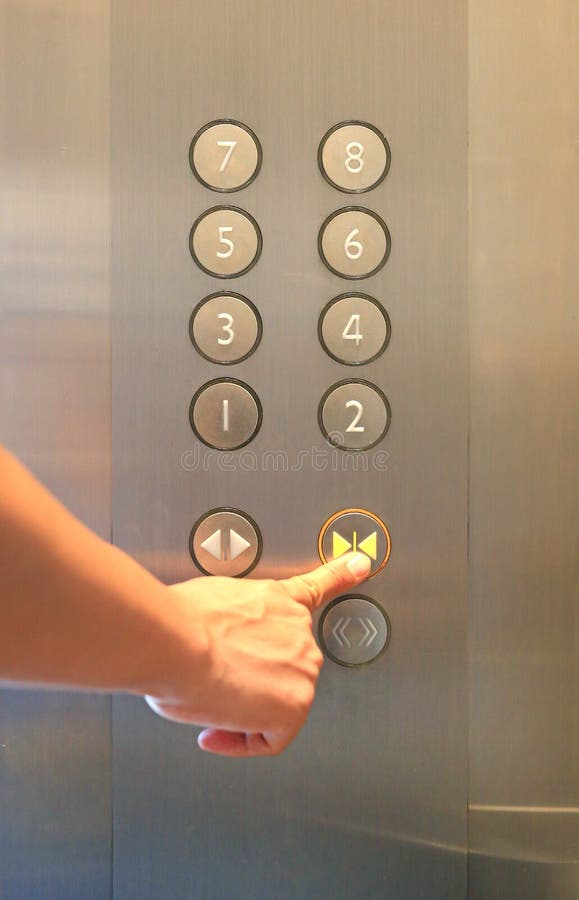 Forefinger Pressing the Close Button in the Elevator Stock Photo ...