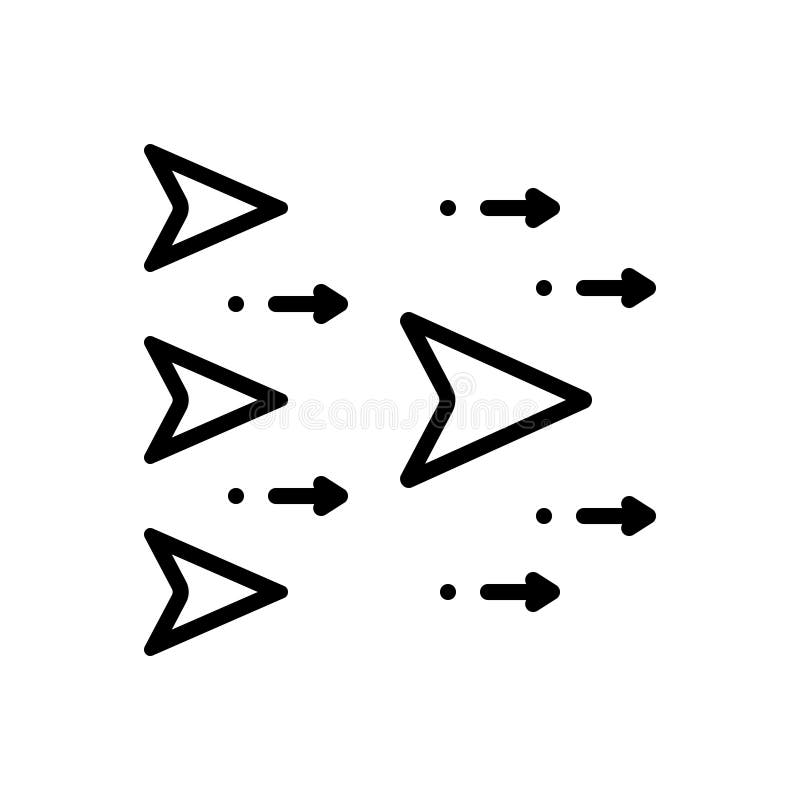 Black Line Icon for Forefront, Front Line and Arrow Stock Illustration ...