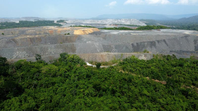 Huge Open Mine at the Brink of the Rainforest in Brazil Stock Photo ...