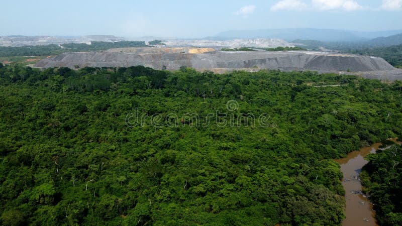 Huge Open Mine at the Brink of the Rainforest in Brazil Stock Image ...