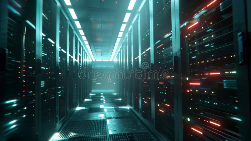 In the Foreground are Different Computer Icons and Symbols in a Working ...