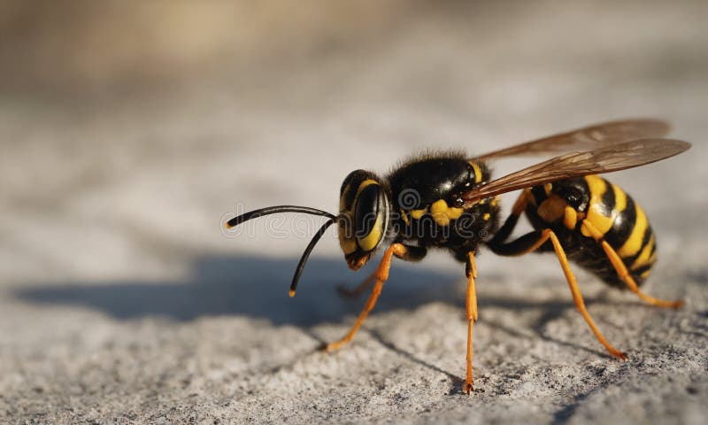 In the Foreground is a Large Wasp Stock Illustration - Illustration of ...