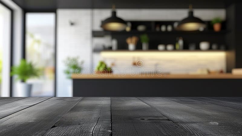 Foreground Showcases Unadorned Black Dining Table, the Backdrop Reveals ...