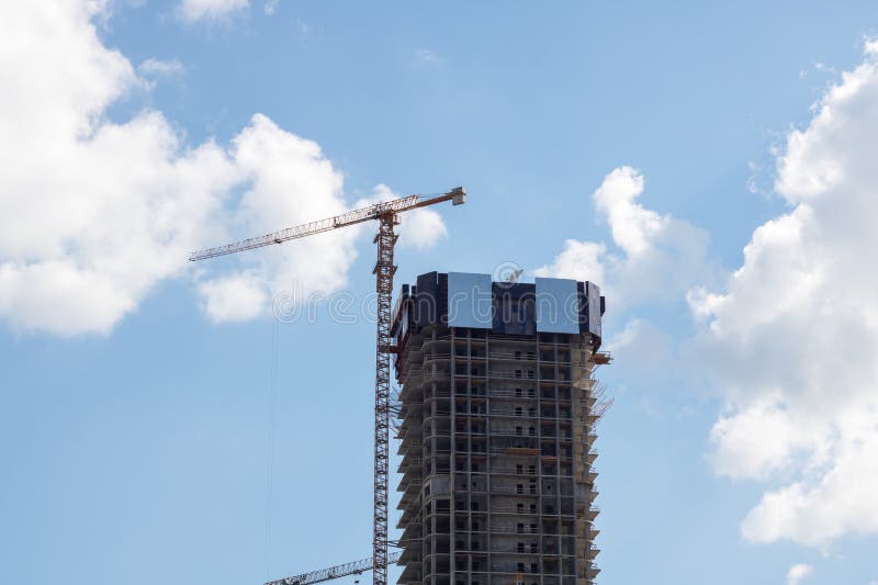 Building Under Construction with Crane in Foreground Stock Photo ...