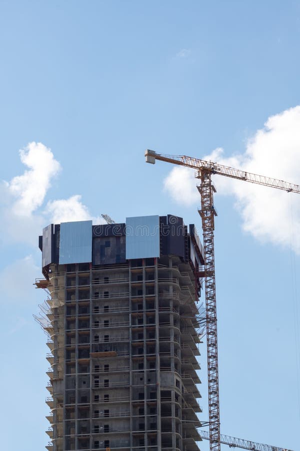 Building Under Construction with Crane in Foreground Stock Image ...