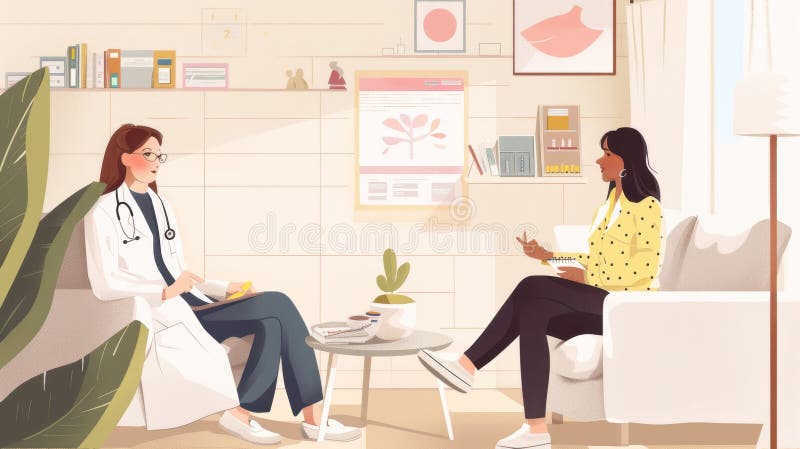 Illustration of a Conversation between Two Doctors Stock Illustration ...