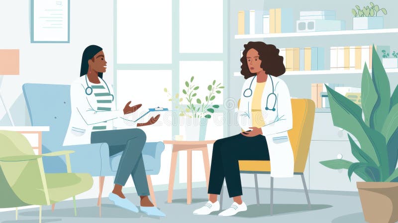 Illustration of a Conversation between Two Doctors Stock Illustration ...