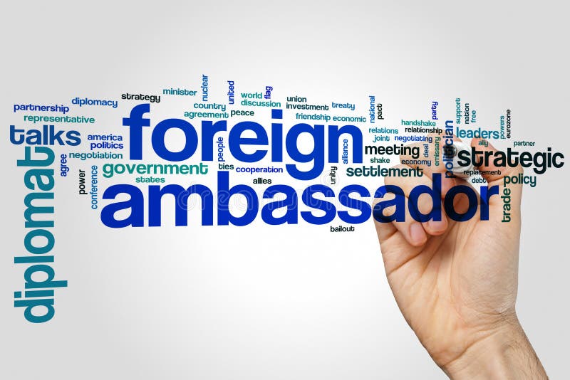 Foreign Ambassador Word Cloud Stock Photo - Image of flag, leaders ...