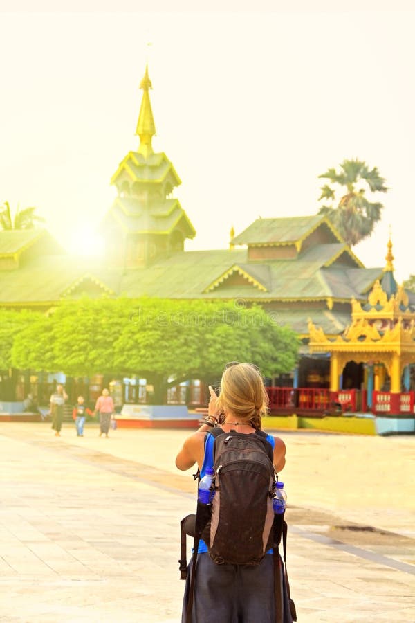 Foreign Backpacker Traveling in Asia. Editorial Stock Image - Image of ...