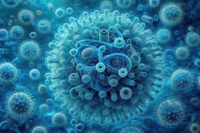 Foreign Cells And Microorganisms Living In The Human Body Stock