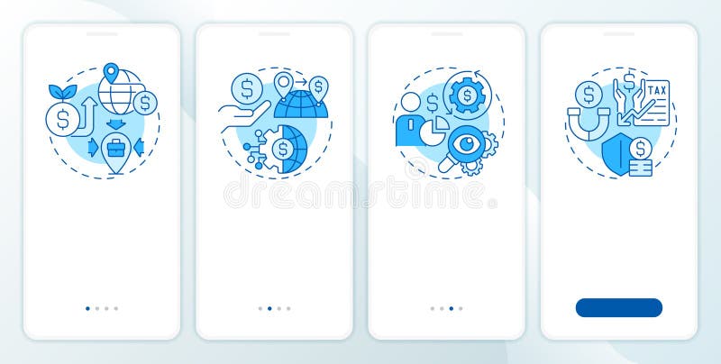 Foreign Direct Investment Concept with Blue Line Icons Stock Vector ...