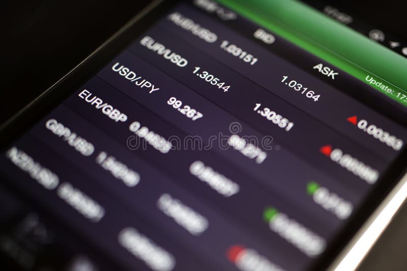 Foreign Exchange on Smart Phone Stock Image - Image of chart ...