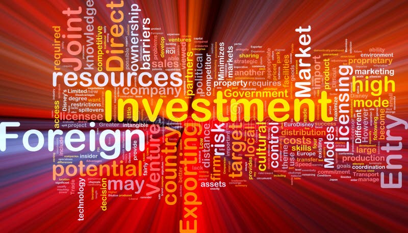 Foreign Investment Background Concept Glowing Stock Illustration ...