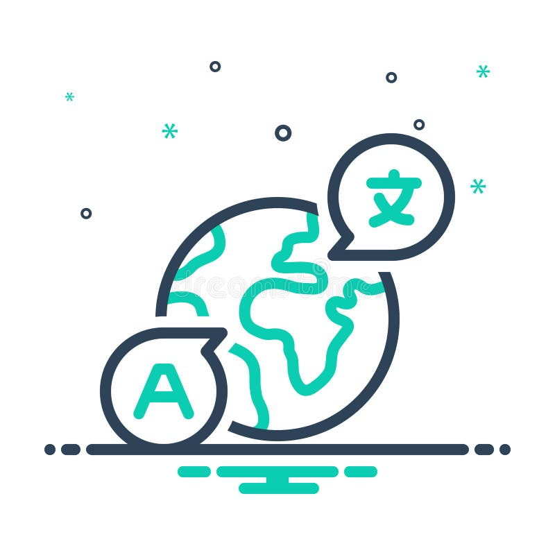 Mix Icon for Foreign Language, Language and Speaking Stock Vector ...