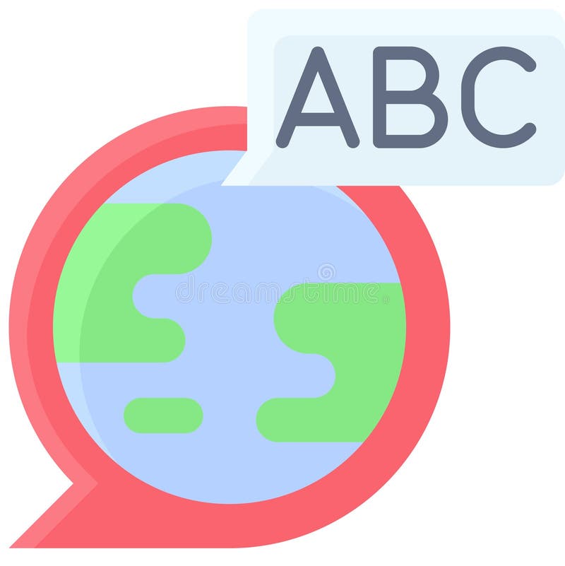 Foreign Language Icon, High School Related Vector Illustration Stock ...