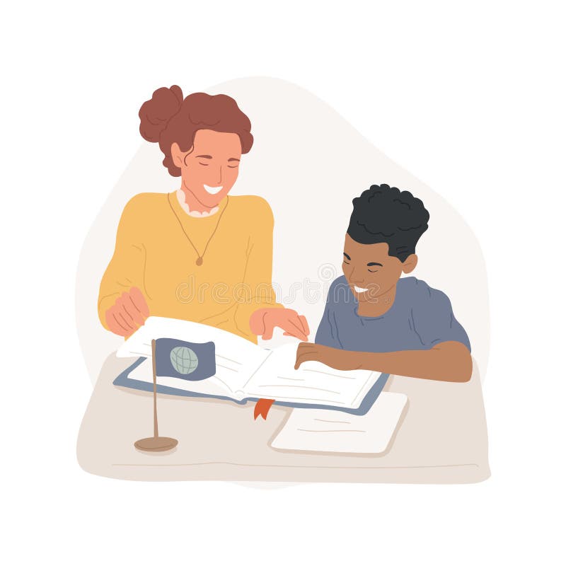 Foreign Language Tutor Isolated Cartoon Vector Illustrations. Stock ...