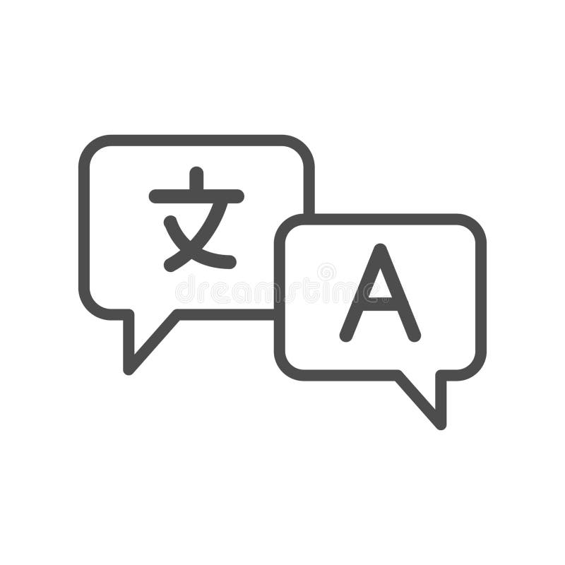 Foreign Language Vector Line Icon. Online Translation Vector Symbol ... Foreign Language Vector Line Icon. Online Translation Vector Symbol ...