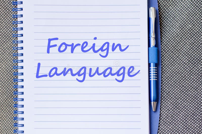 Foreign Language Write on Notebook Stock Photo - Image of multinational ...
