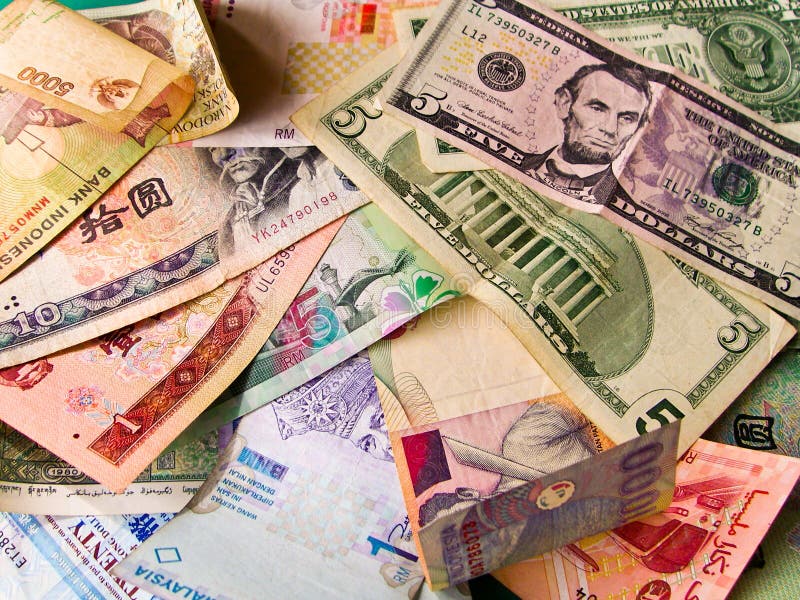 Foreign Notes To Other Countries Stock Photo - Image of credit, green ...