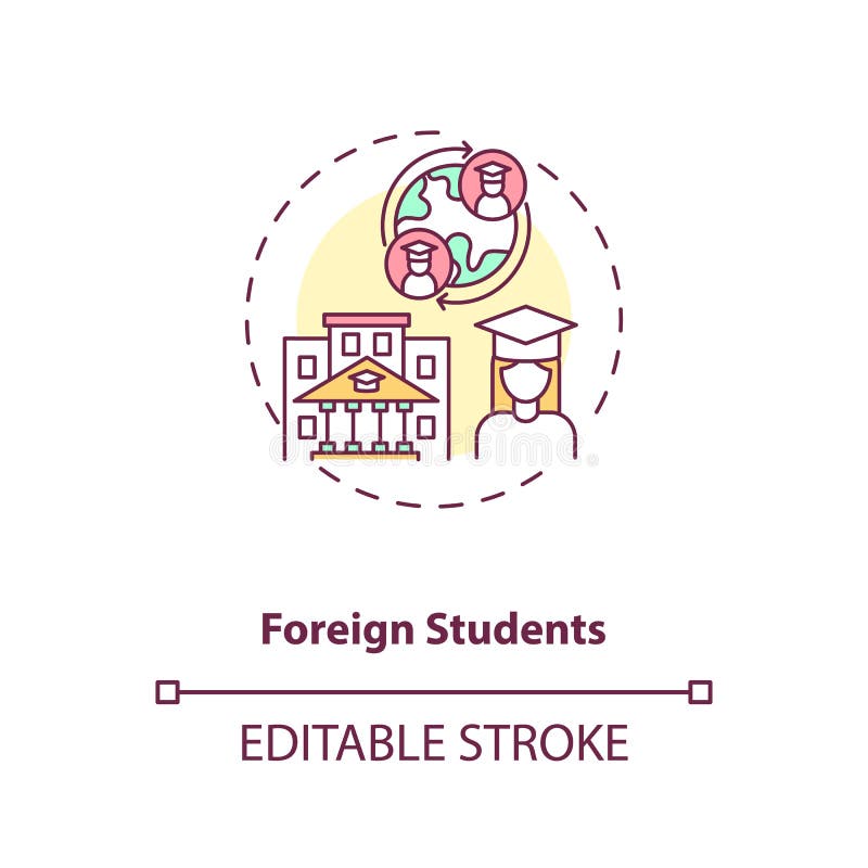 Foreign Students Concept Icon Stock Vector - Illustration of migrant ...
