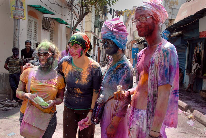 Foreigners in India editorial stock image. Image of smeared - 19698519
