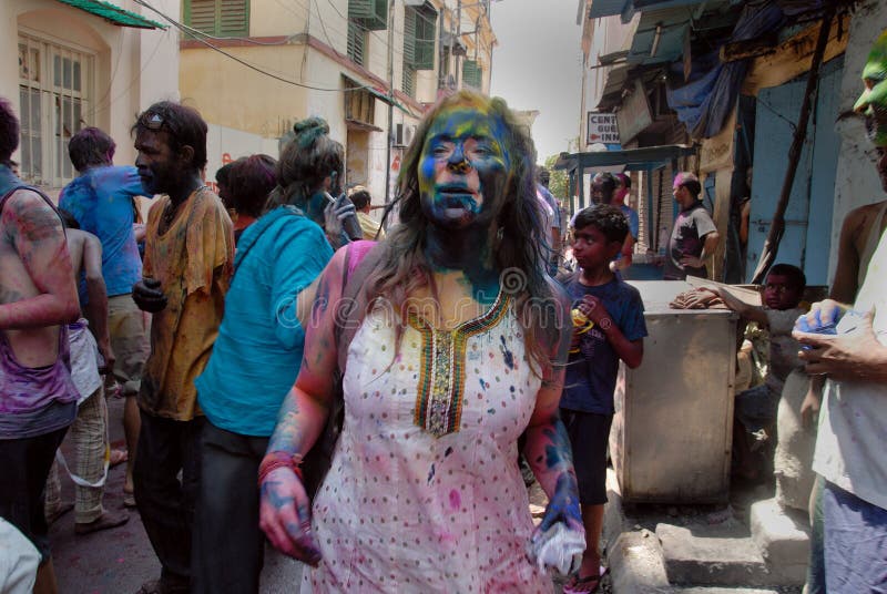 Foreigners in India editorial photo. Image of smeared - 19698471