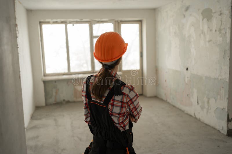 Foreman Builder Inspecting Construction Site Building Interior, House ...