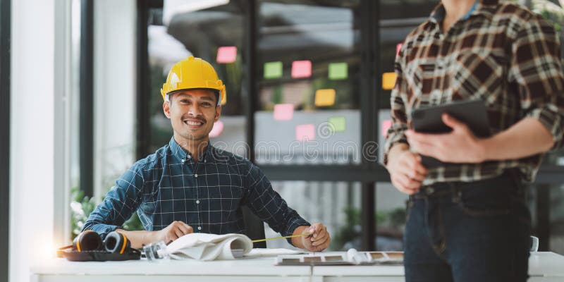 Foreman Builder Woman at Construction Site. Asian Foreman Construction ...
