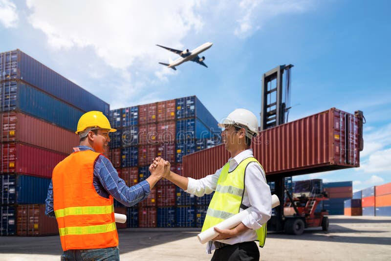 Foreman and Businessman Control Loading Containers Stock Photo - Image ...