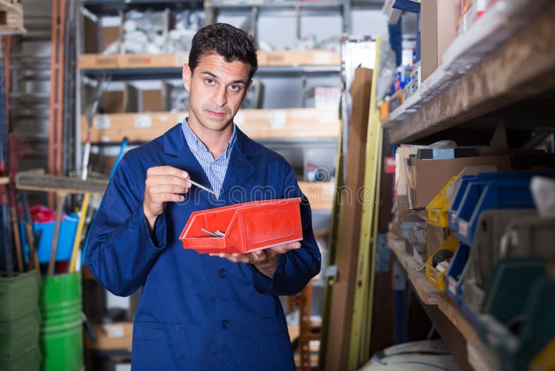 Foreman is Checking Small Details in Boxes Stock Image - Image of ...