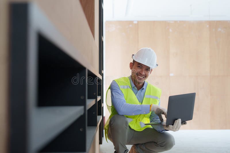 Foreman or Civil Engineer Working and Quality Check at Construction ...