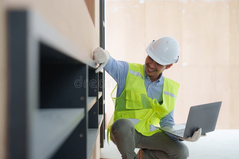 Foreman or Civil Engineer Working and Quality Check at Construction ...