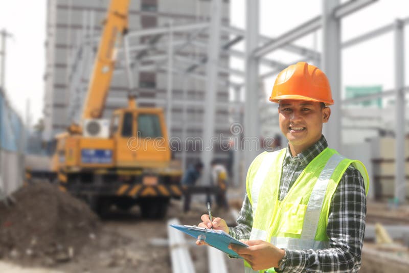 Foreman Construction and Excavator Driver Working Stock Photo - Image ...