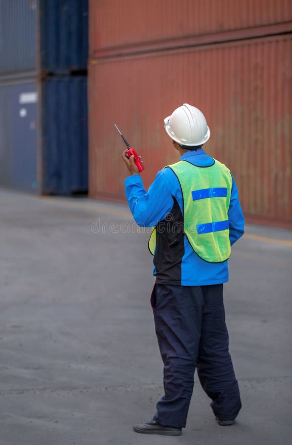Foreman Control Forklift Handling Stock Image - Image of forklift ...