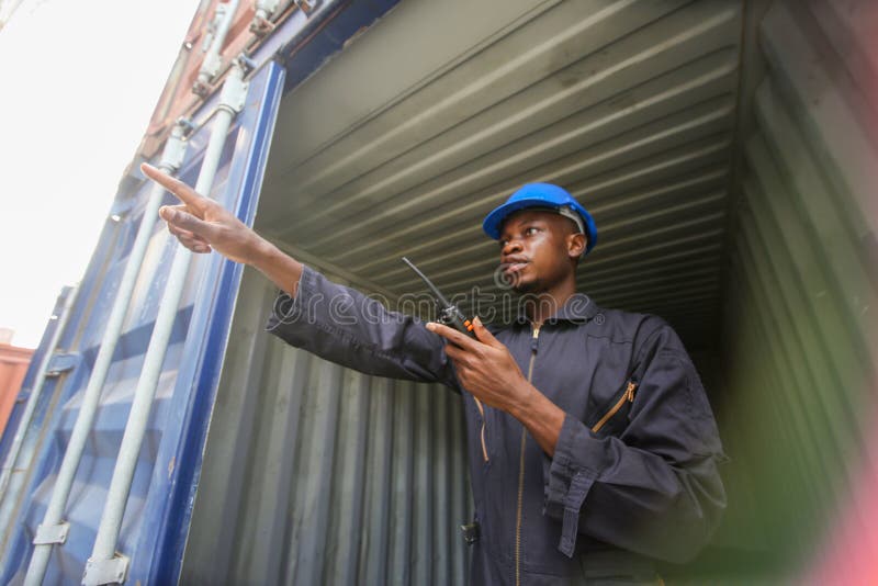 Supervisor Checking and Control Loading Containers Box from Cargo at ...