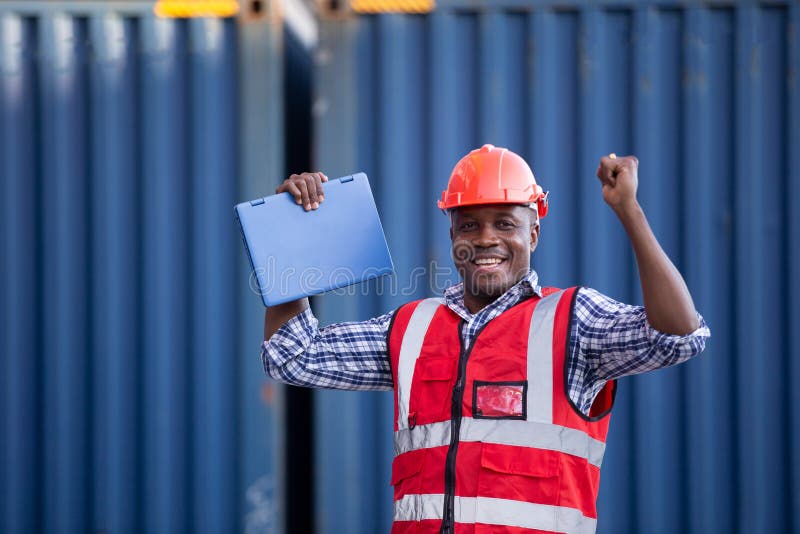 Foreman Control Loading Containers Box from Cargo Freight Ship for ...