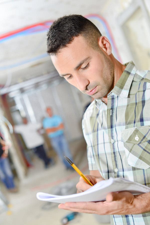 Foreman Filling in Application Stock Photo - Image of administration ...