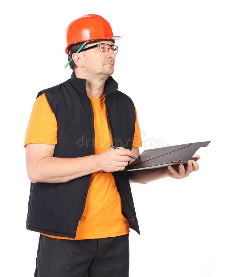 Foreman in Helmet and Vest. Stock Photo - Image of foreman, development ...