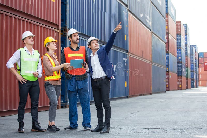 Foreman Holding Clipboard Meeting with Worker To Checking Control ...