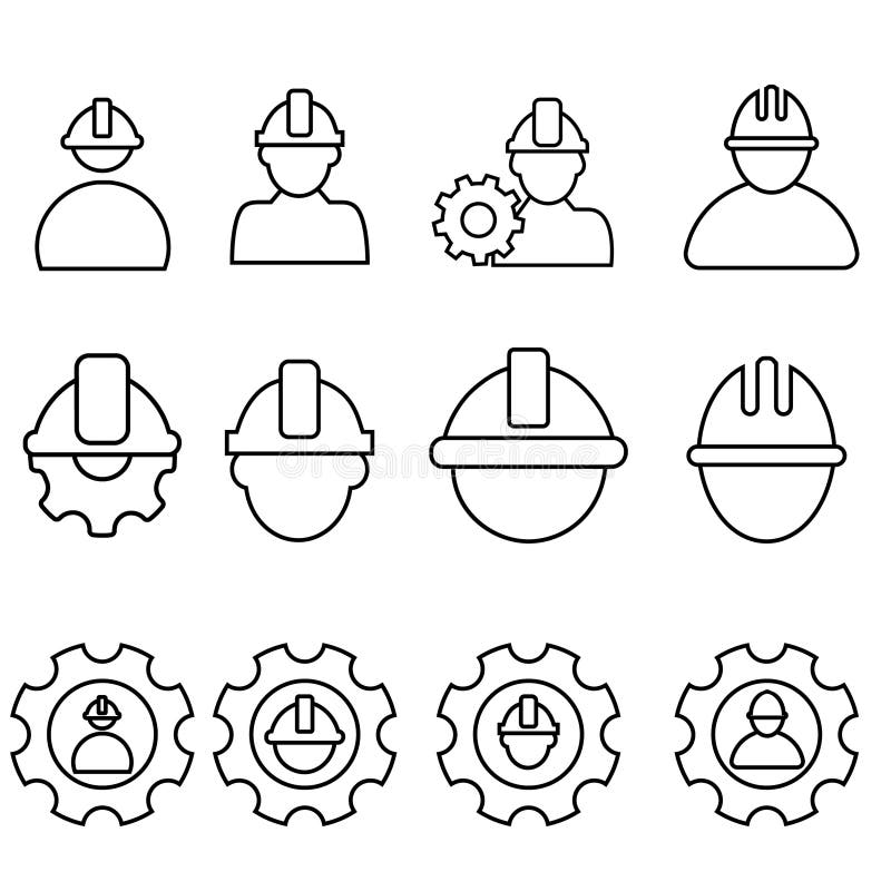 Foreman Icon Vector Set. Builder Illustration Sign Collection. Engineer ...