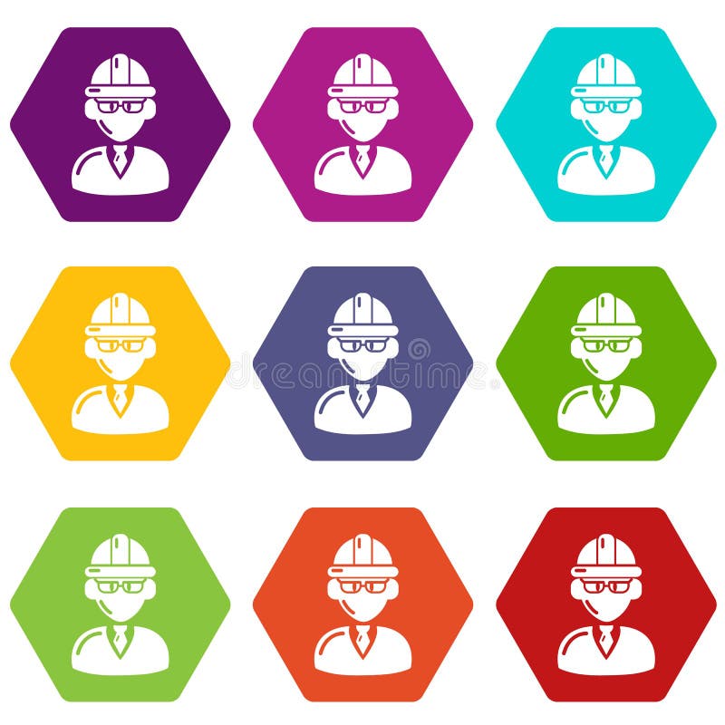 Foreman icons set 9 vector stock vector. Illustration of craftsmen ...