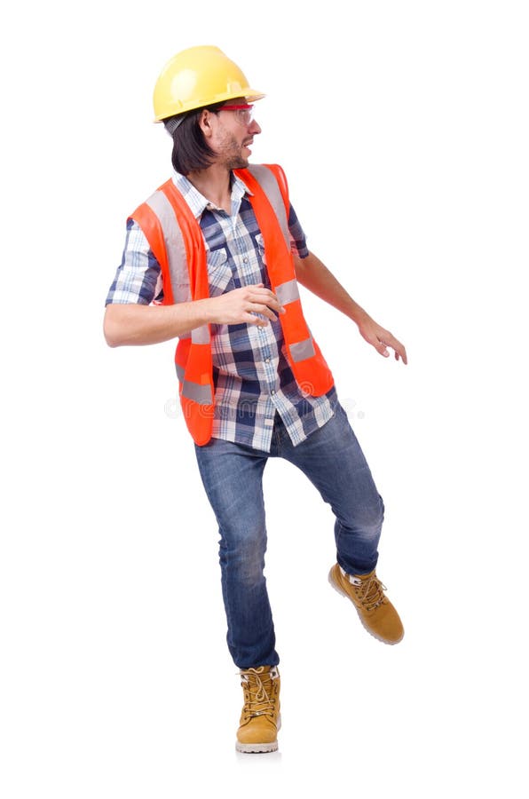 Foreman isolated on white stock photo. Image of bricklayer - 53226210