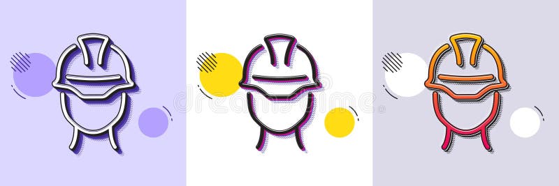 Foreman Line Icon. Engineer or Architect Sign. Halftone Dotted Pattern ...