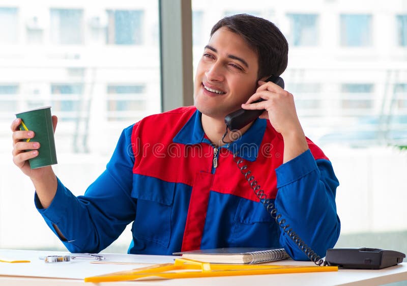 Foreman Looking at Construction Plan Stock Image - Image of break ...