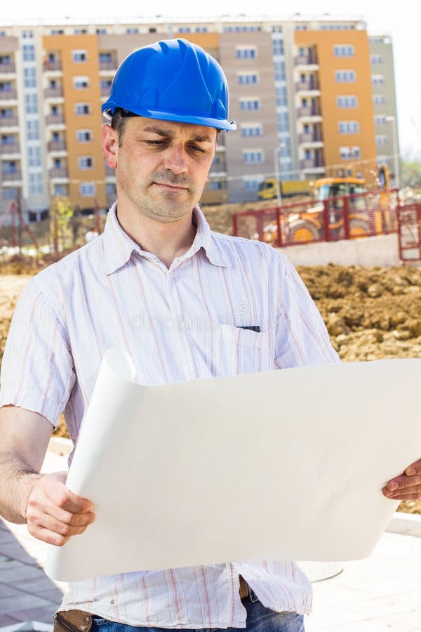 Foreman Looking the Project Stock Photo - Image of caucasian, hard ...