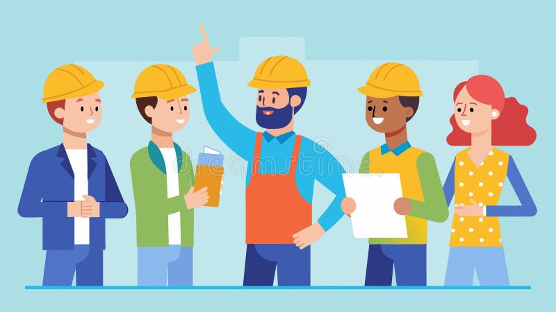 The Foreman Points To a Section of the Blueprint Explaining the Next ...