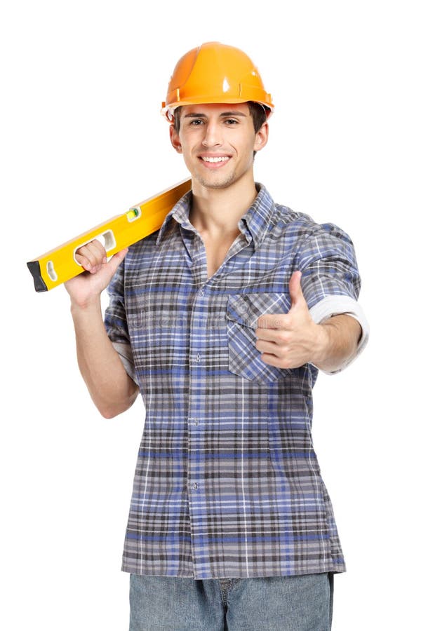 Foreman in Range Helmet Handing Engineer S Level Stock Image - Image of ...